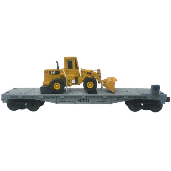 Toys | O Scale Mth Rail King Construction Flat Car W Ertl Cat Front End ...